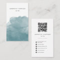Teal Watercolor QR Code Social Media Icons Business Card | Zazzle