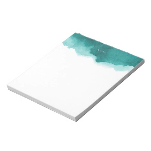 Teal Watercolor Splash Personalized Notepad | Zazzle
