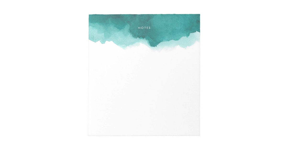 Teal Watercolor Splash Personalized Notepad | Zazzle