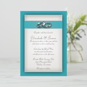 Teal Wedding Invitations | Zazzle