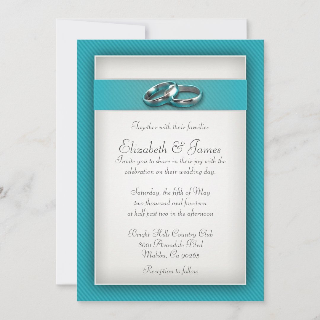 Teal Wedding Invitations | Zazzle