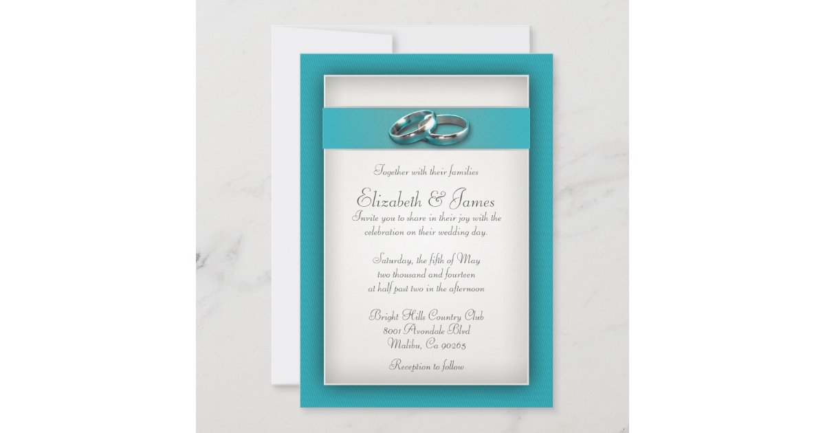 Teal Wedding Invitations | Zazzle