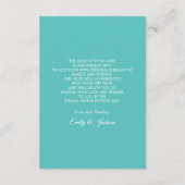 Teal White Wedding Welcome Enclosure Card | Zazzle