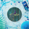 Teal with Peacock Wedding Paper Plate | Zazzle