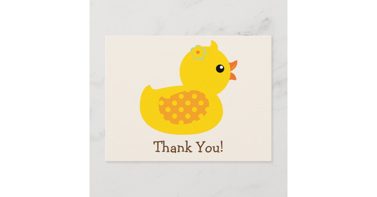 Teal & Yellow Duckling, Duck; Thank You Postcard | Zazzle