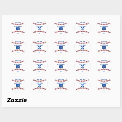 Team Baseball Sport Classic Round Sticker | Zazzle