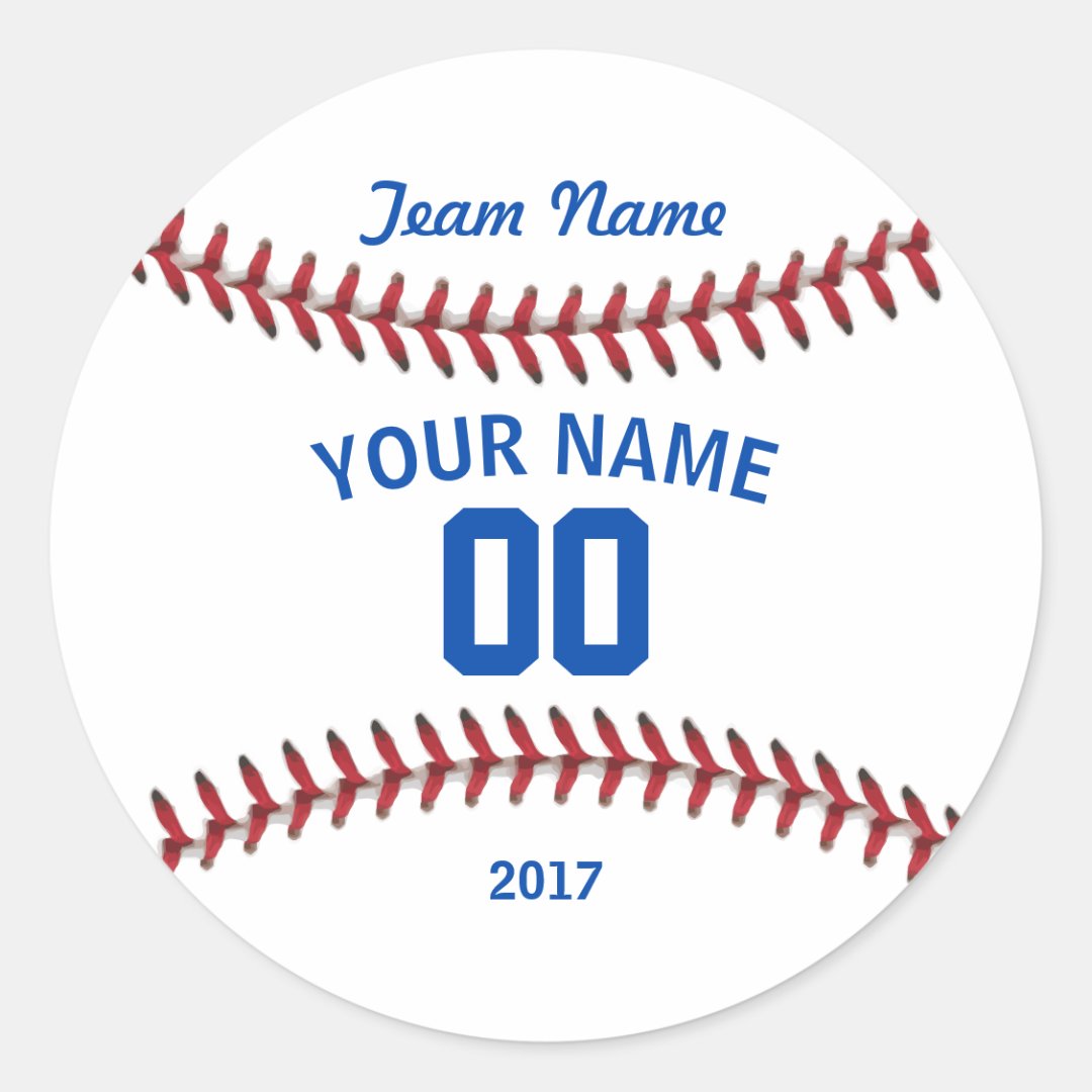 Team Baseball Sport Classic Round Sticker | Zazzle