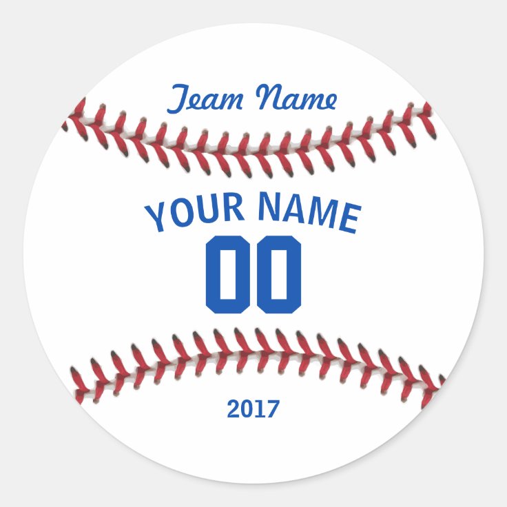 Team Baseball Sport Classic Round Sticker | Zazzle
