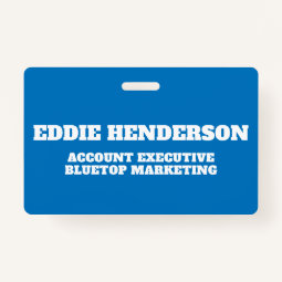 Team blue personalized name team building badge | Zazzle