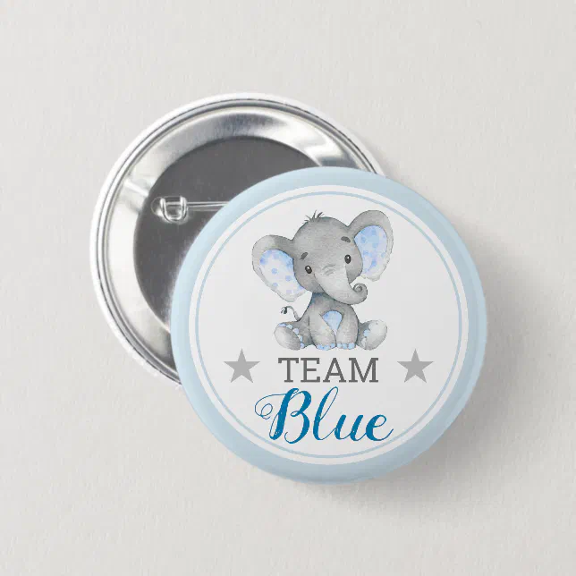 Team Blue Vote Gender Reveal Baby Shower Sprinkle Button | Zazzle