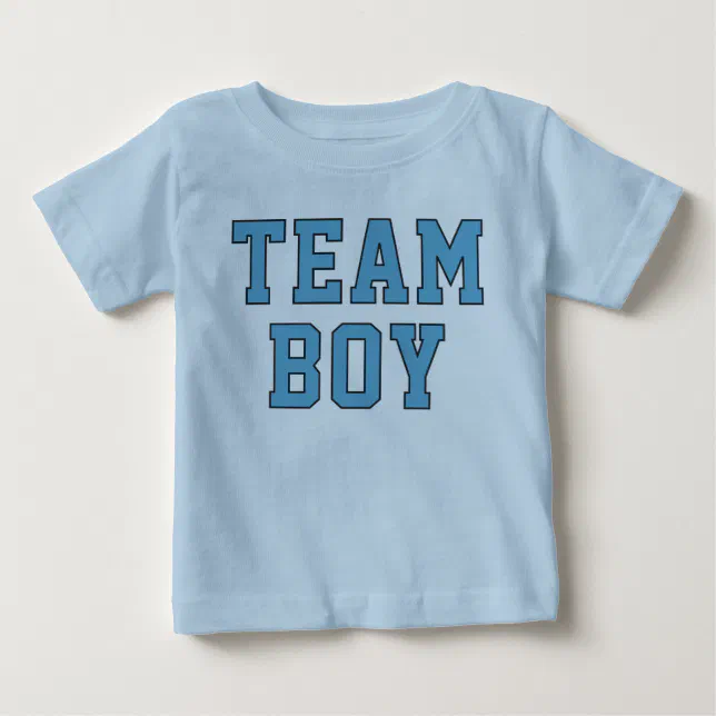 Team Boy Blue Baby Gender Reveal Party Baby T-Shirt | Zazzle