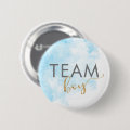 Team Boy Blue Watercolor Glitter Gender Reveal Button | Zazzle