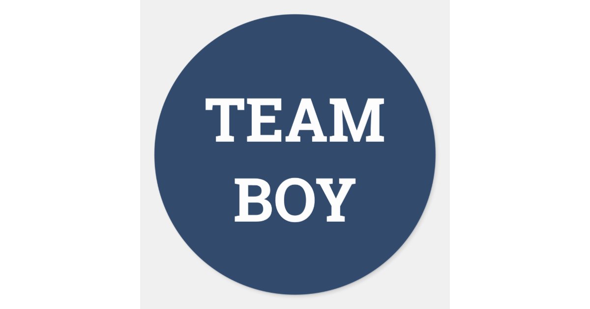 Team Boy Gender Reveal Classic Round Sticker | Zazzle