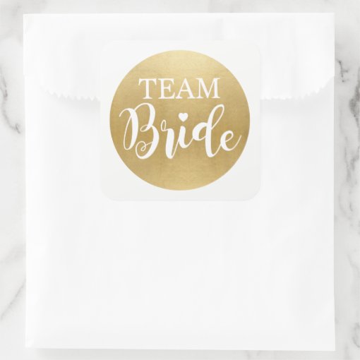 TEAM BRIDE Bridal Shower Stickers Gold Bridal | Zazzle