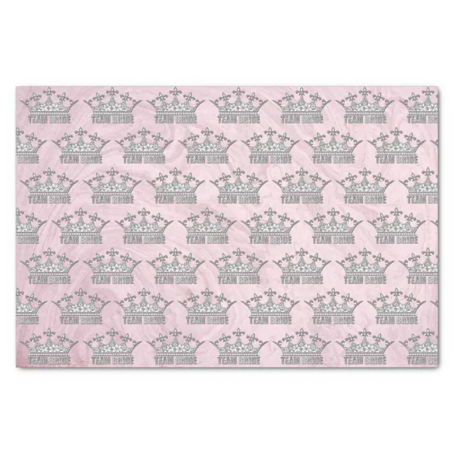 Team Bride Bridal Wedding Bridesmaid Silver Crown Tissue Paper | Zazzle