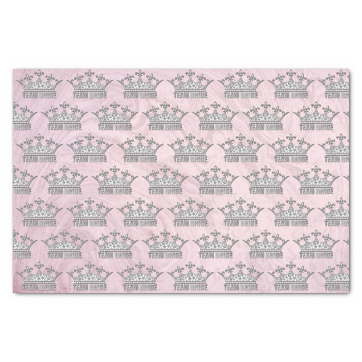 Team Bride Bridal Wedding Bridesmaid Silver Crown Tissue Paper | Zazzle