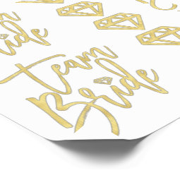 Team Bride Gold Diamond Bridal Party Temp Tattoo | Zazzle