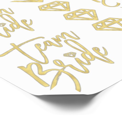 Team Bride Gold Diamond Bridal Party Temp Tattoo | Zazzle