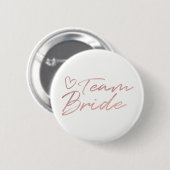 Team Bride - Rose Gold faux foil button | Zazzle
