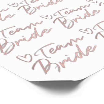 Team Bride - Rose Gold faux foil temporary tattoo | Zazzle