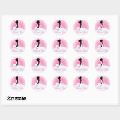 Team bride Wedding gown Bride bridal silhouette Classic Round Sticker ...