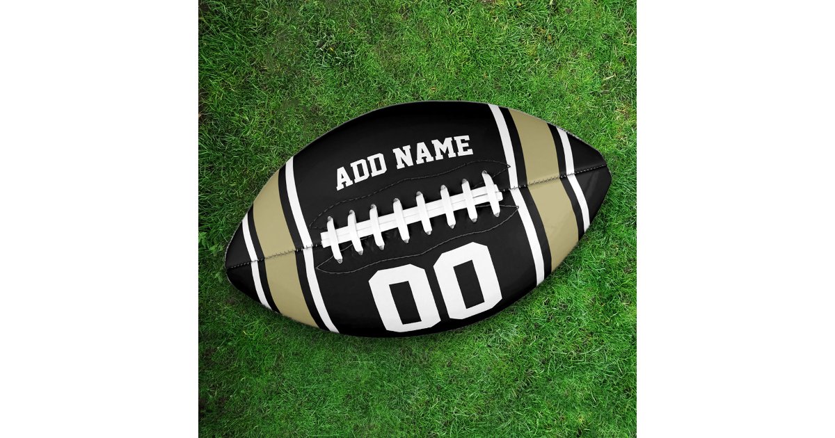 Team Colors Black and Gold Personalized Football | Zazzle