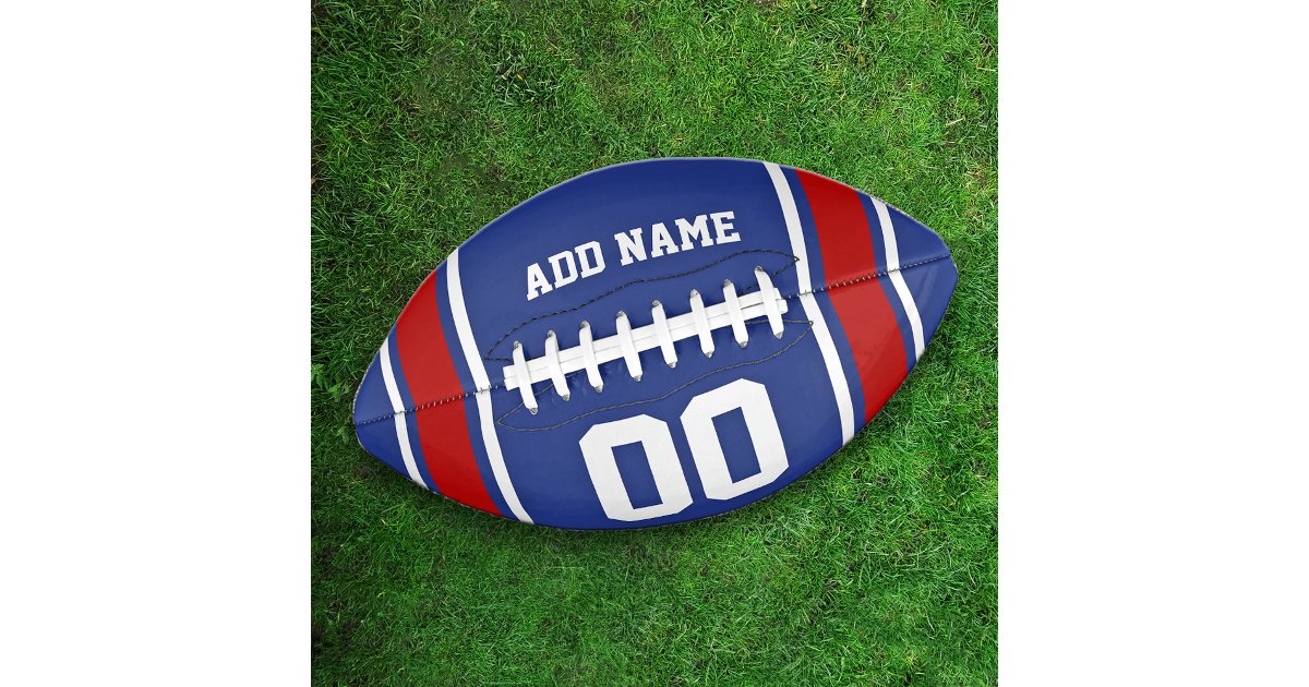 Team Colors Blue and Red Personalized Football | Zazzle