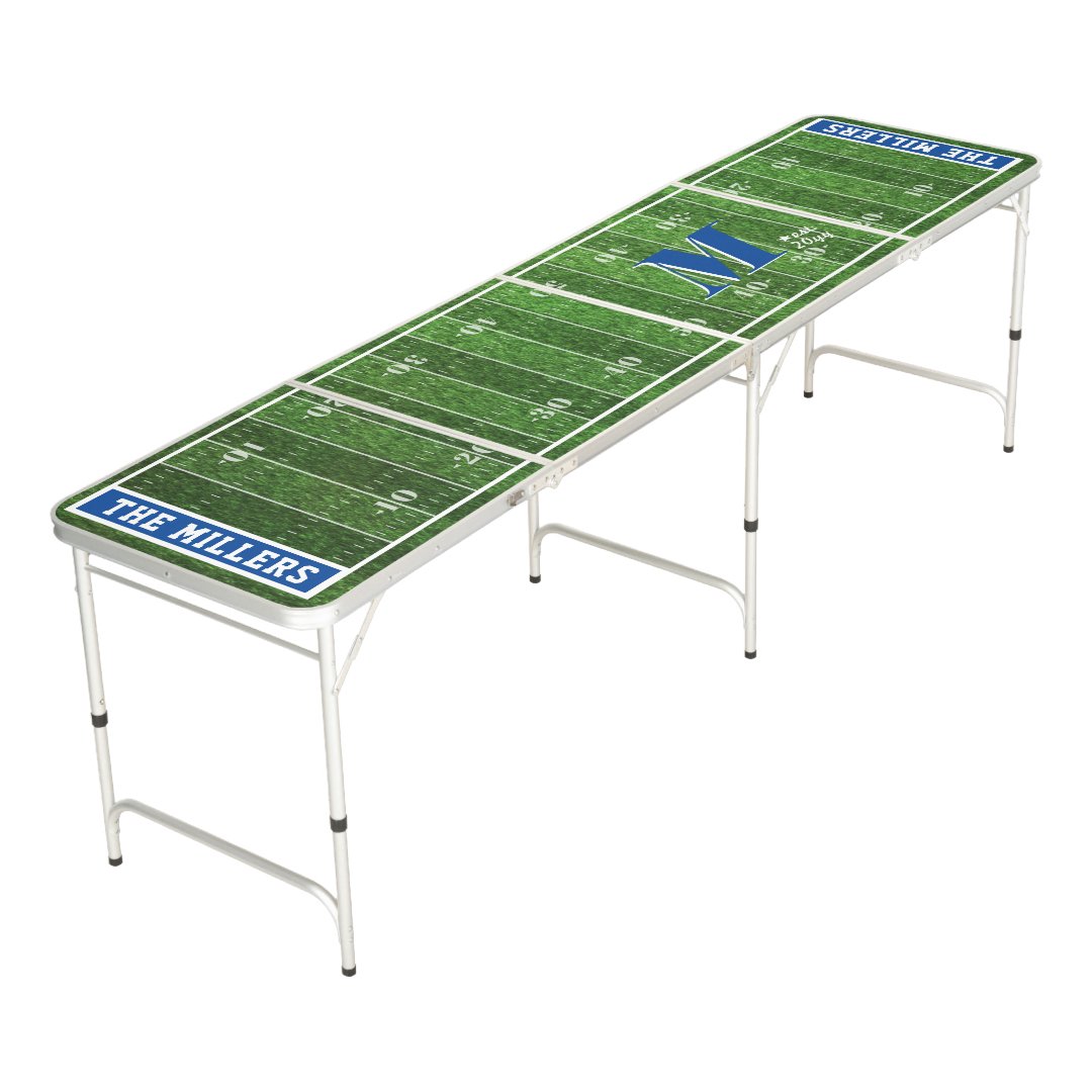 Team Colors Football Themed | Monogram Beer Pong Table | Zazzle
