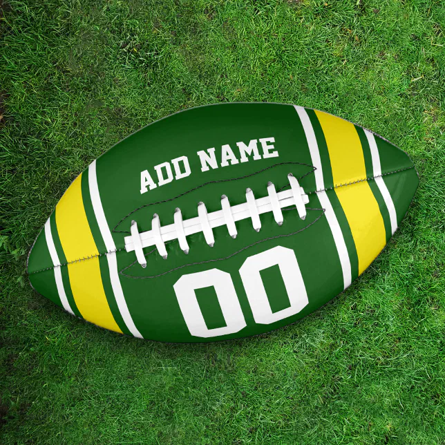 Team Colors Green and Yellow Personalized Football | Zazzle