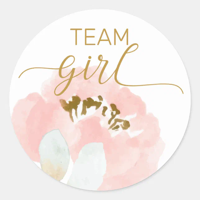 Team Girl gender reveal party stickers | Zazzle
