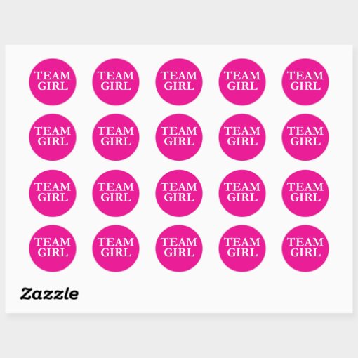 Team Girl - Gender Reveal Stickers | Zazzle