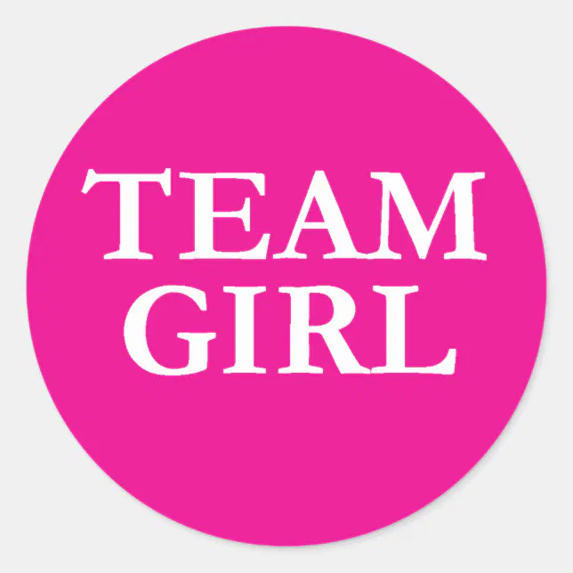 Team Girl - Gender Reveal Stickers | Zazzle
