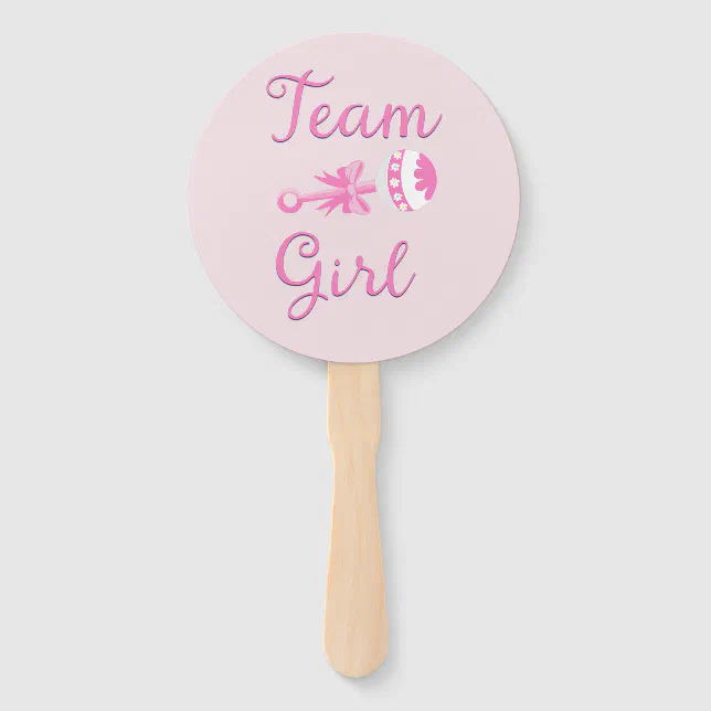 Team Girl with Rattle Hand Fan | Zazzle