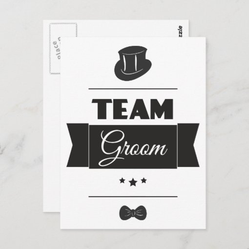 Team groom postcard | Zazzle