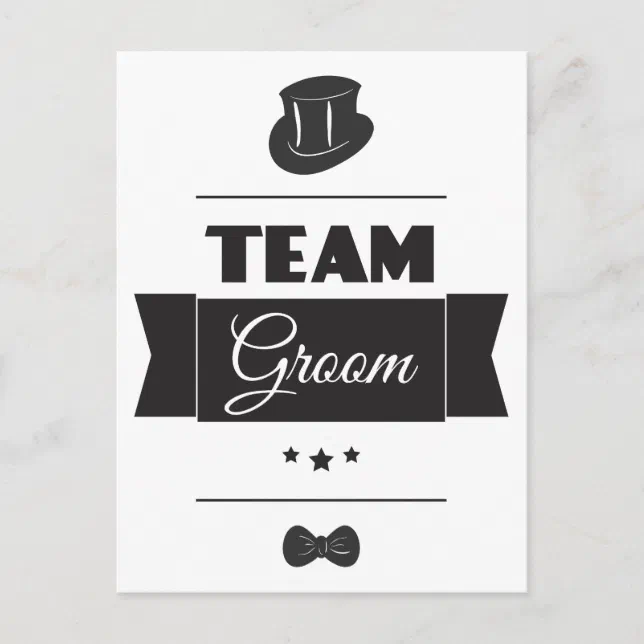 Team groom postcard | Zazzle