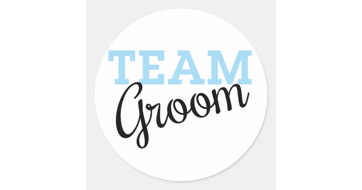Team Groom Script Classic Round Sticker | Zazzle