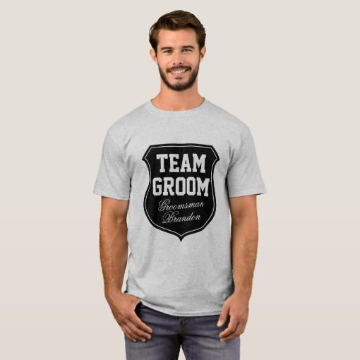 Team Groom t shirts personalized with name | Zazzle