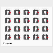 Team Groom (tux) Square Sticker | Zazzle