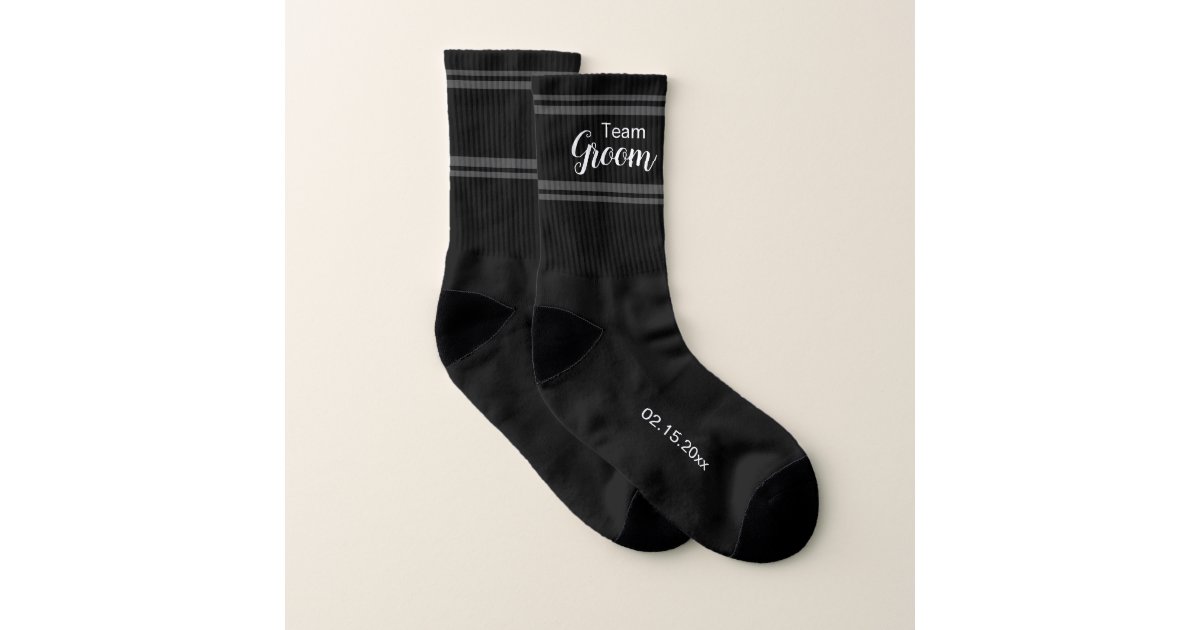 Team Groom Wedding Party Date Socks | Zazzle