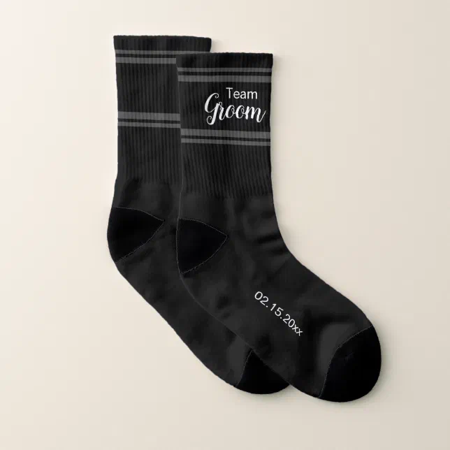 Team Groom Wedding Party Date Socks | Zazzle
