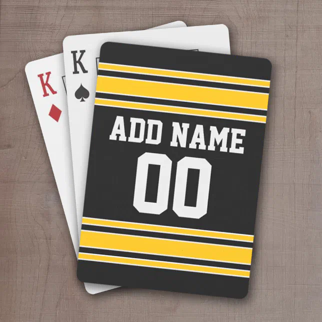 Team Jersey with Custom Name and Number Poker Cards | Zazzle
