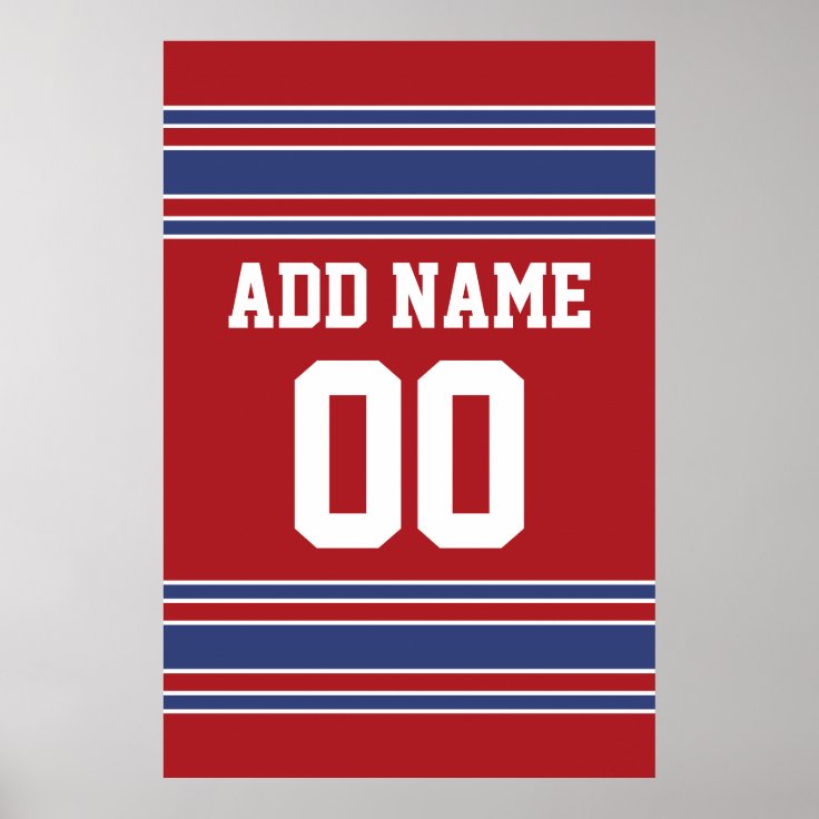 Team Jersey with Custom Name and Number Poster | Zazzle