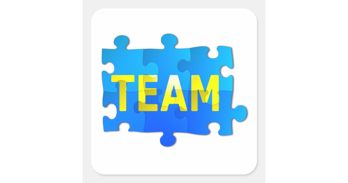Team Jigsaw Puzzle Square Sticker | Zazzle