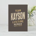Team Kayson Lifetime Member Personalized Name Invitation | Zazzle