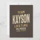 Team Kayson Lifetime Member Personalized Name Invitation | Zazzle