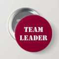 TEAM LEADER - buttons | Zazzle