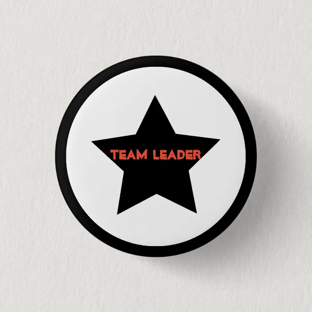 Team Leader Star Button Pin | Zazzle