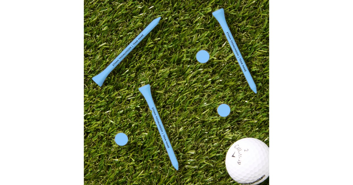 Team member and Club Name Black writing Golf Tees | Zazzle