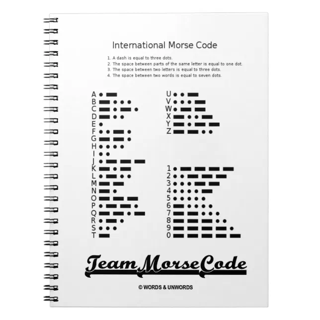 Team Morse Code (Communication Dots & Dashes) Notebook | Zazzle