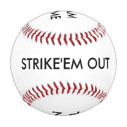 Team Name and Strike Out Baseball | Zazzle